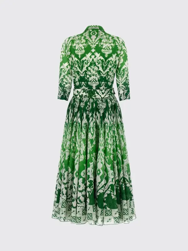 Samantha Sung Aster Ethnic Print Cotton Midi Shirt Dress
