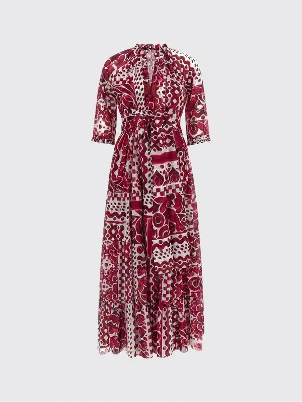 Samantha Sung Eden A-line Floral Print Cotton Midi Dress