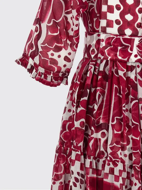 Samantha Sung Eden A-line Floral Print Cotton Midi Dress