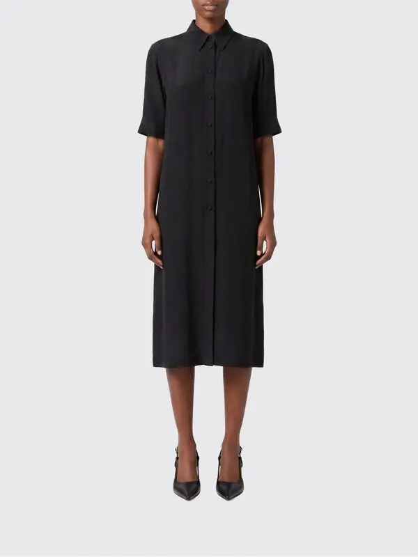 JIL SANDER Midi Shirt Dress In Viscose - Black
