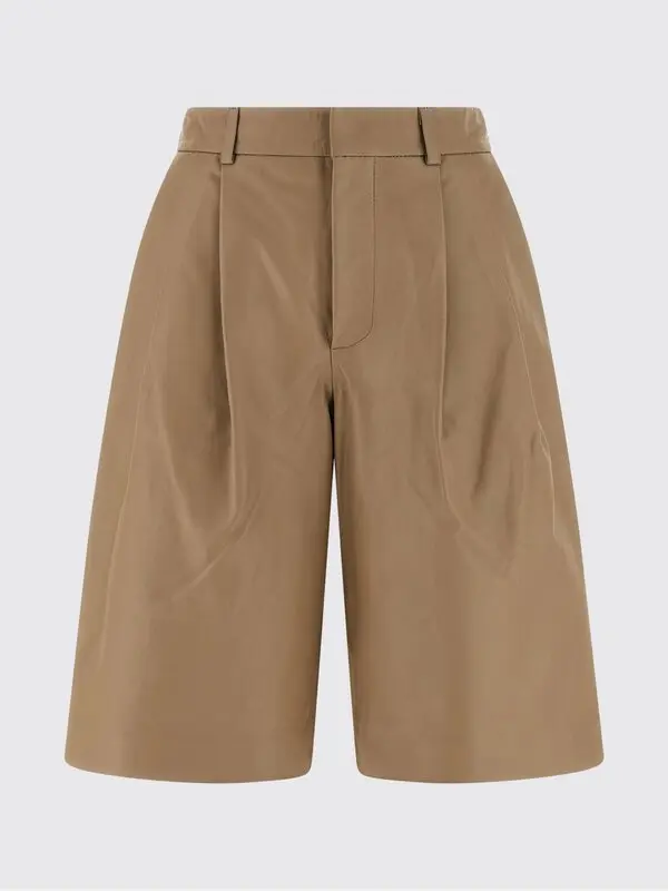 YVES SALOMON High-waisted Lambskin Leather Knee-length Shorts