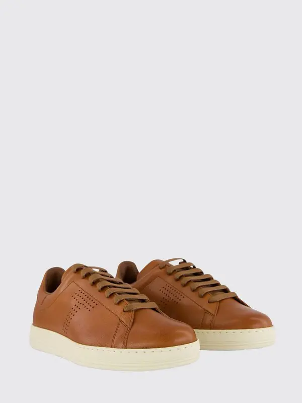TOM FORD Warwick Leather Lace-up Sneakers - Brown
