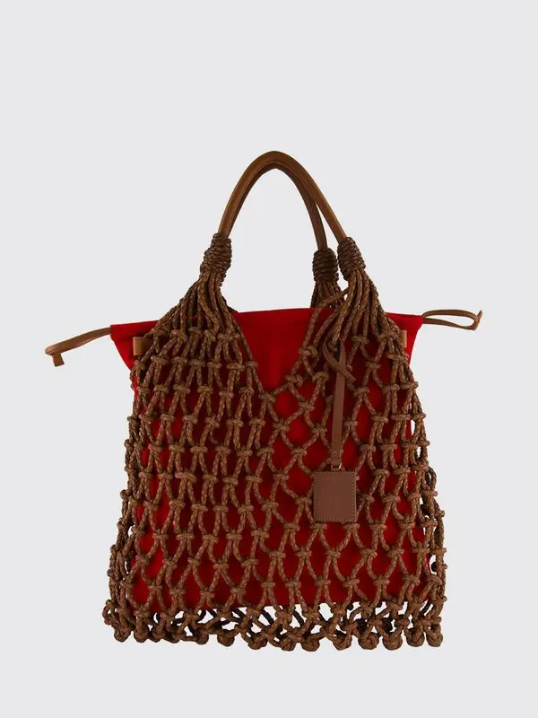 PAULA Marble Woven Mesh Leather Bag - Red
