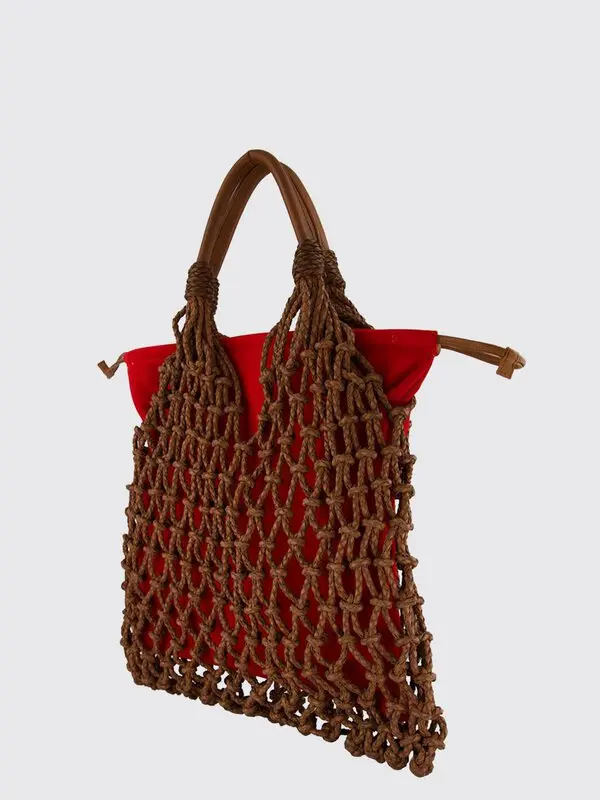 PAULA Marble Woven Mesh Leather Bag - Red