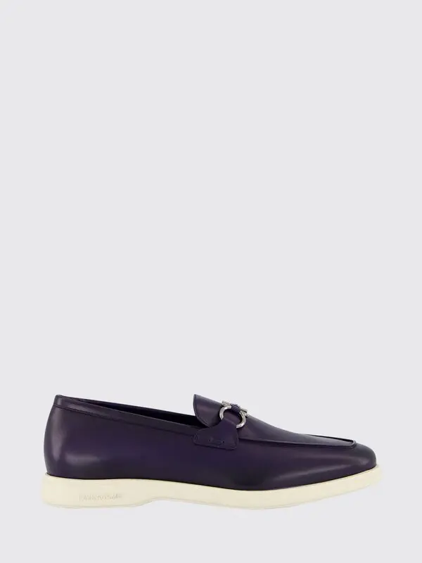 FERRAGAMO Gancini Leather Loafers - Blue