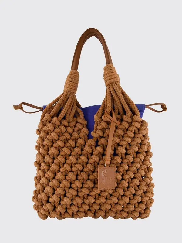 PAULA Marble Woven Rope Bag - Blue