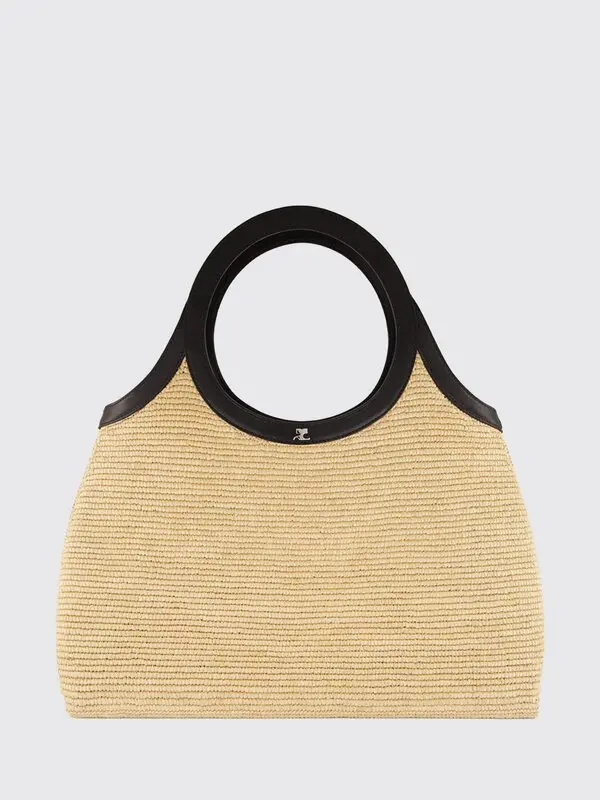 COURREGES Raffia Tote Bag With Hoop Handles