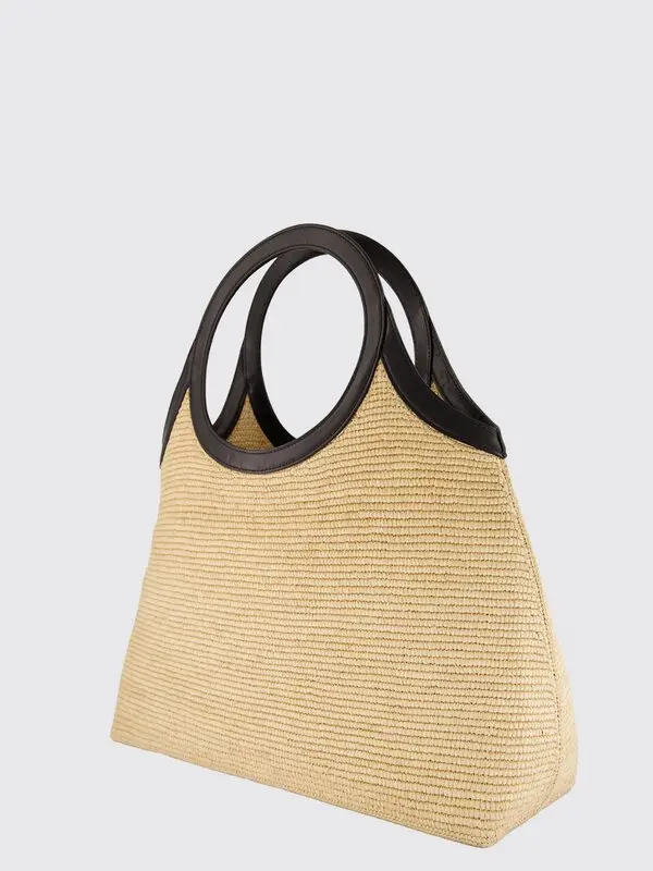 COURREGES Raffia Tote Bag With Hoop Handles