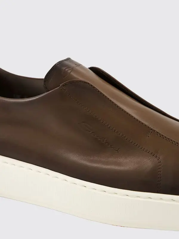 Santoni Leather Sneakers - Brown