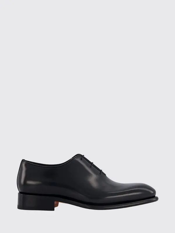 Santoni Smooth Calfskin Leather Oxford Lace-up Shoes