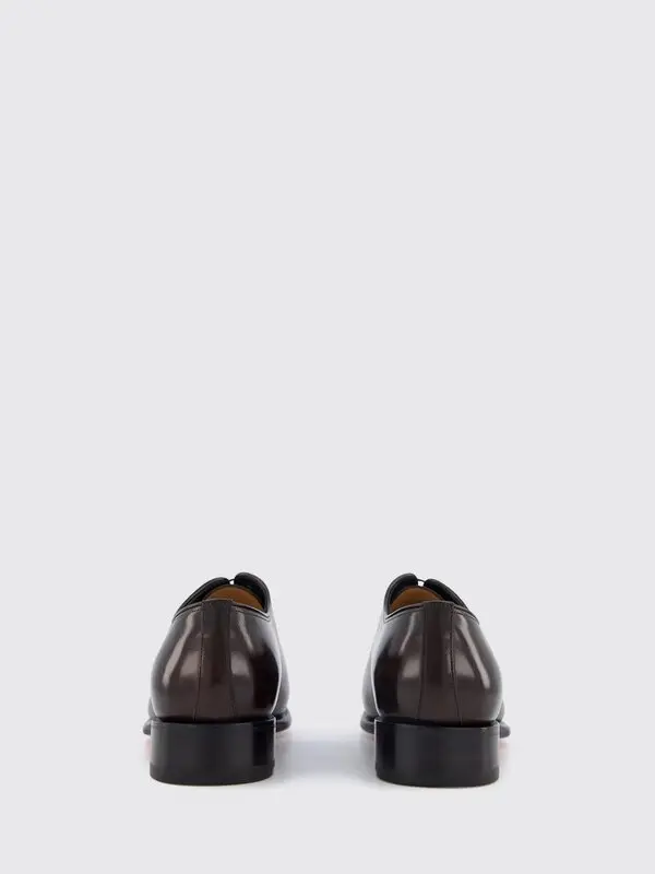 Santoni Smooth Calfskin Leather Oxford Lace-up Shoes - Brown