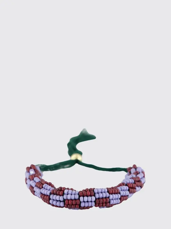 ALEMAIS Beaded Fabric Bracelet - Brown