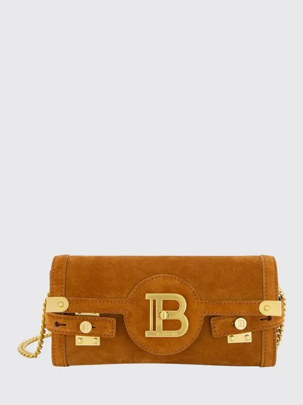 Balmain B-buzz Suede Bag - Brown