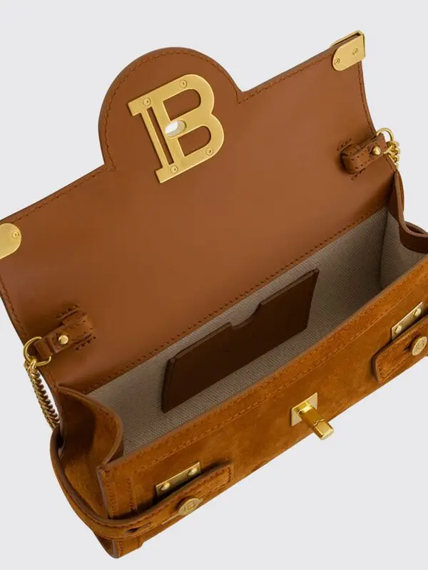 Balmain B-buzz Suede Bag - Brown
