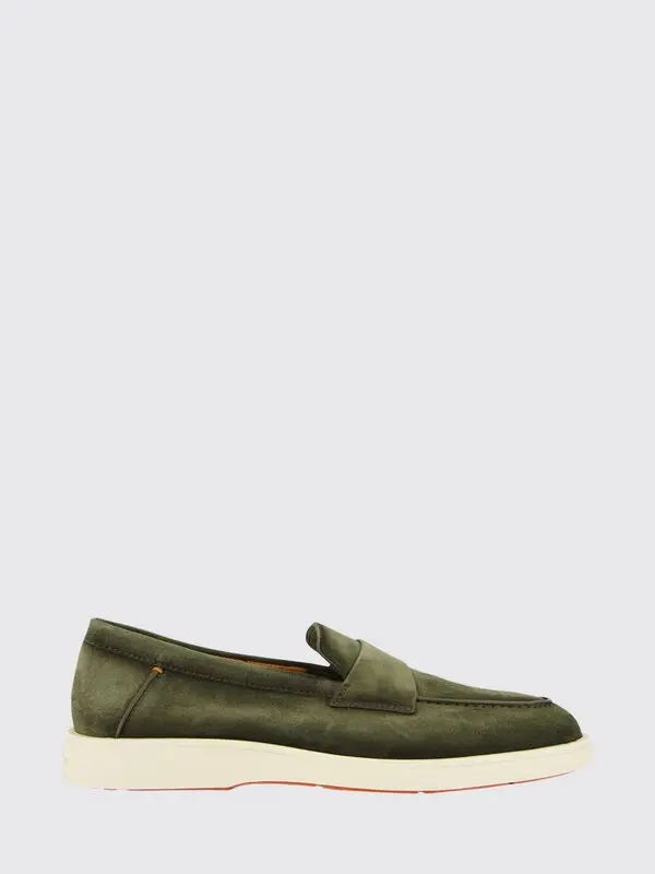 Santoni Suede Loafers - Green