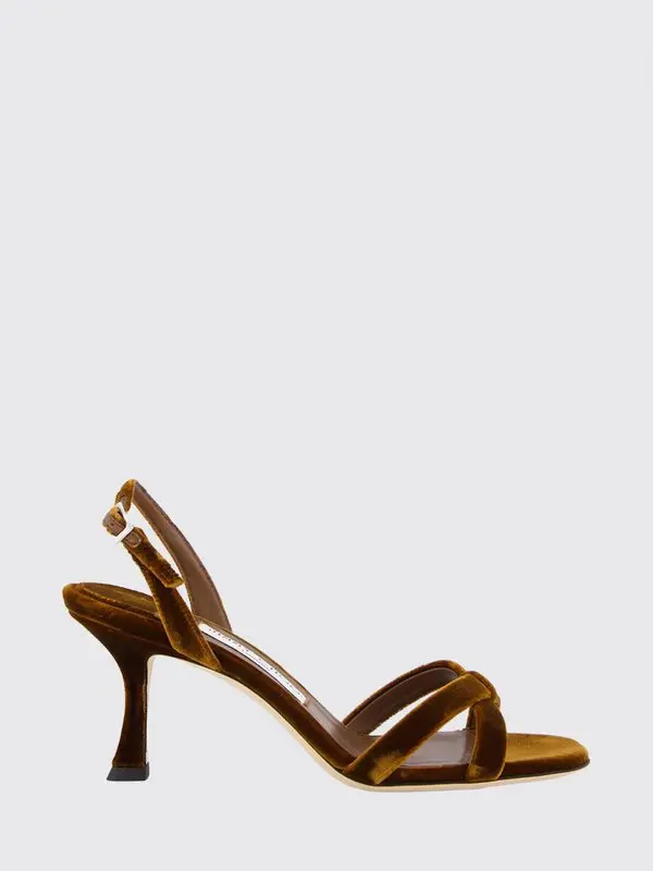 JIMMY CHOO Elsy Velvet Slingback Sandals - Bronze