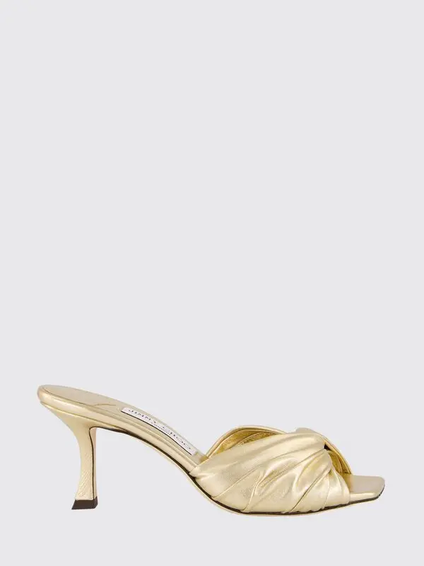 JIMMY CHOO Skye Laminated Nappa Mules - Gold