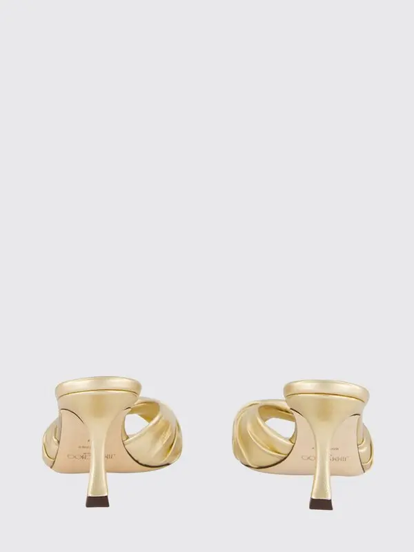JIMMY CHOO Skye Laminated Nappa Mules - Gold