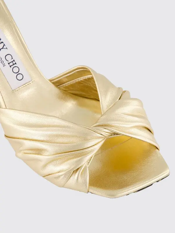 JIMMY CHOO Skye Laminated Nappa Mules - Gold