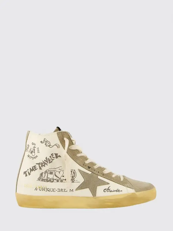 GOLDEN GOOSE Francy High Top Sneakers With Graphic Print - White