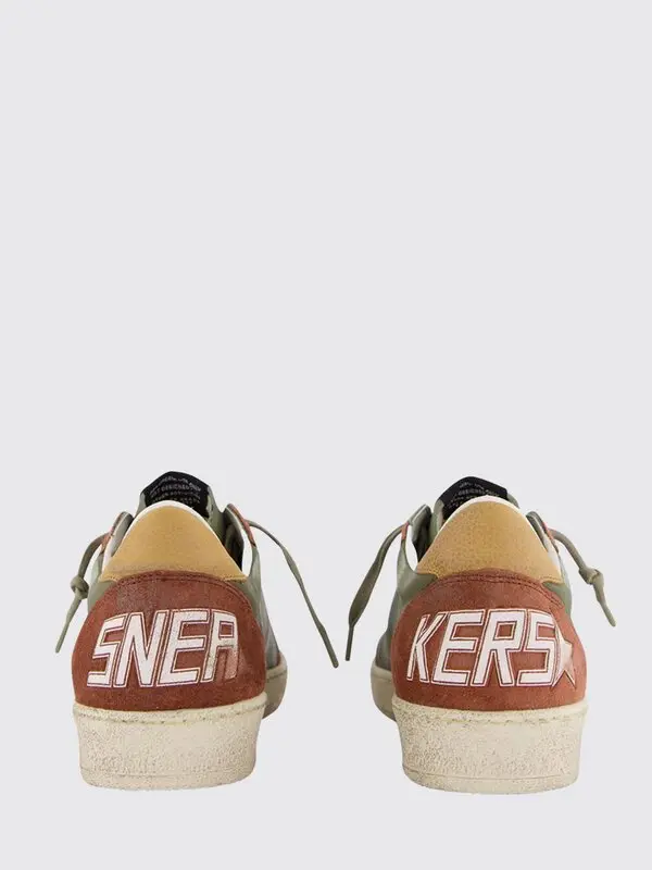 GOLDEN GOOSE Ball Star Distressed Leather Sneakers - Military