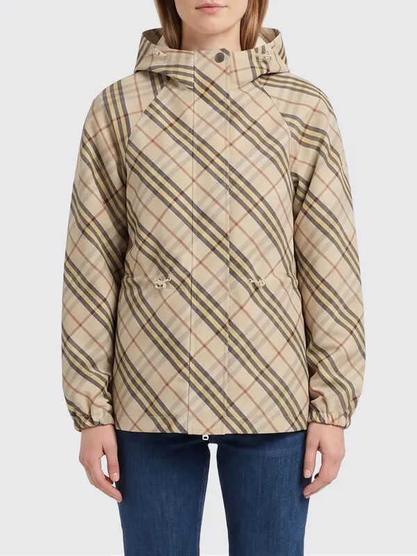 Burberry Check Print Hooded Jacket