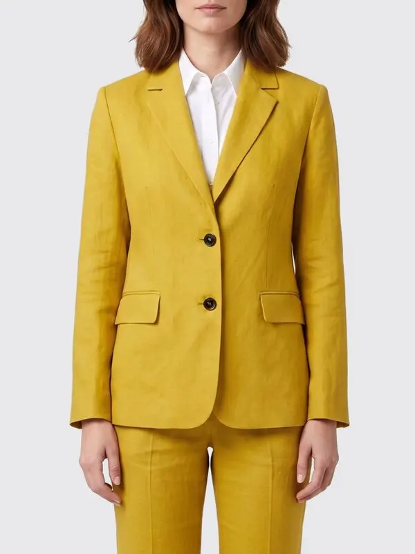 Max Mara Linen Single-breasted Blazer - Yellow