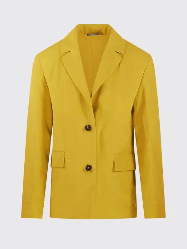 Max Mara Linen Single-breasted Blazer - Yellow