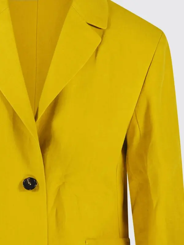 Max Mara Linen Single-breasted Blazer - Yellow