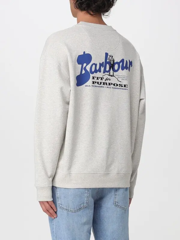 Barbour Cotton Crew Neck Sweatshirt With Logo - White