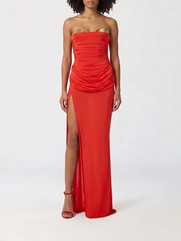 Elisabetta Franchi Sweetheart Neckline Off-the-shoulder Long Dress