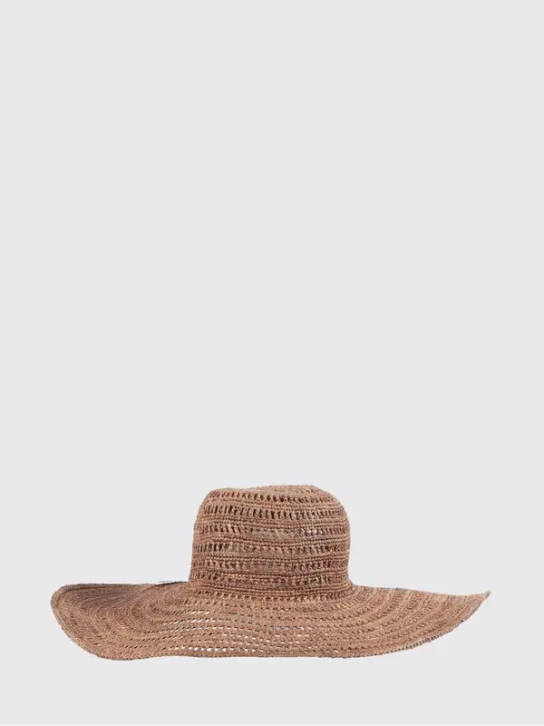 IBELIV Wide Brim Straw Hat - Brown