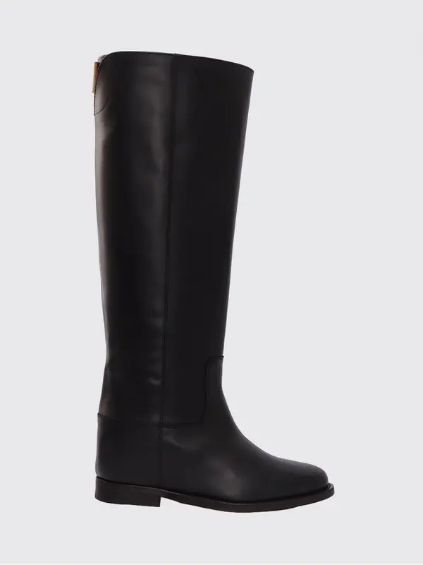 VIA ROMA 15 Smooth Leather Knee-high Wedge Boots