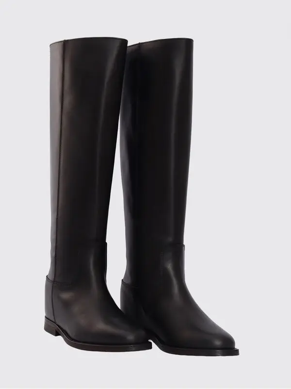 VIA ROMA 15 Smooth Leather Knee-high Wedge Boots