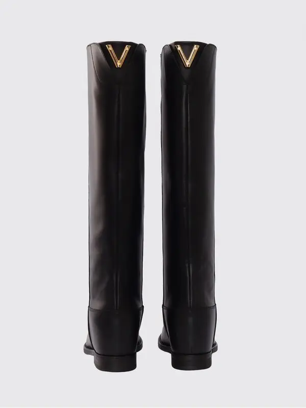 VIA ROMA 15 Smooth Leather Knee-high Wedge Boots