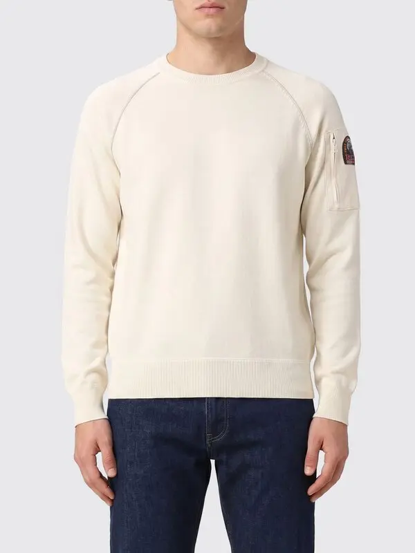 PARAJUMPERS Cotton Crewneck Sweatshirt With Embroidered Logo - White