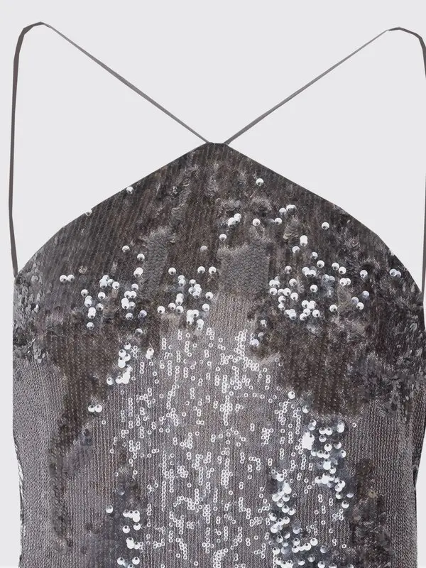 Patrizia Pepe Sequined Halterneck Midi Dress
