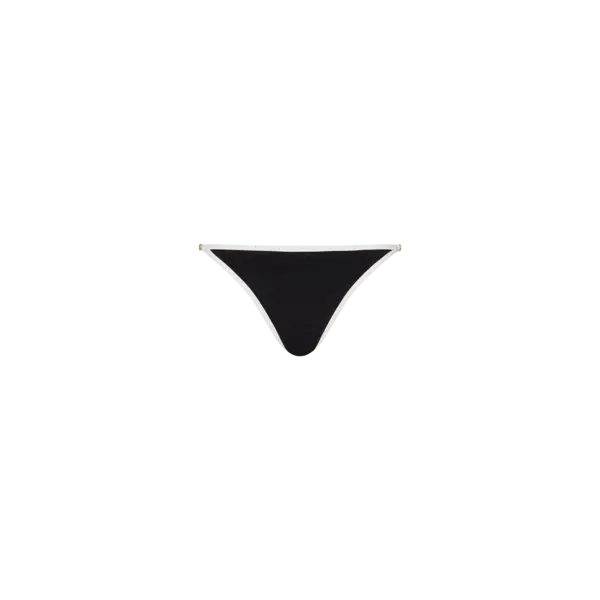 L'AGENCE Violet String Bikini Bottom - Black/white Trim