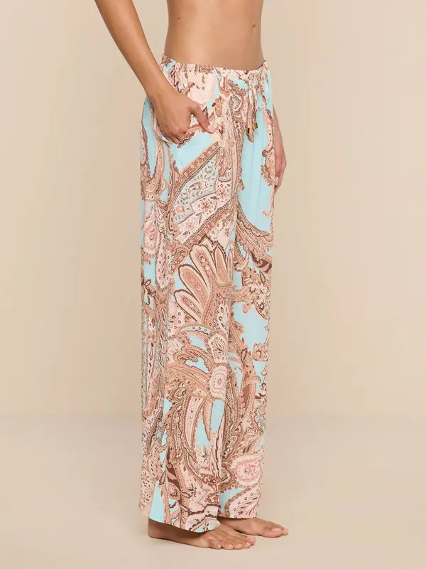 L'Agence Geraldine Paisley Print Cover-up Pants