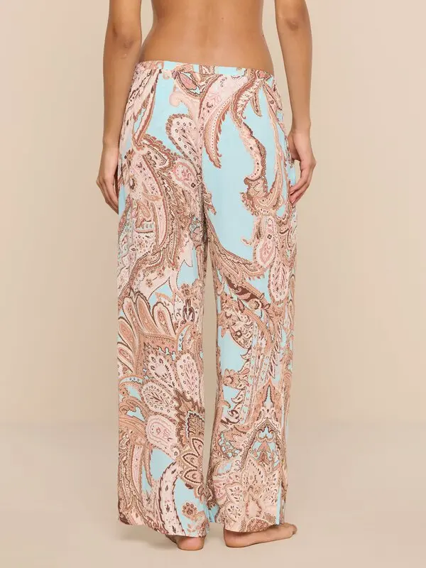 L'Agence Geraldine Paisley Print Cover-up Pants