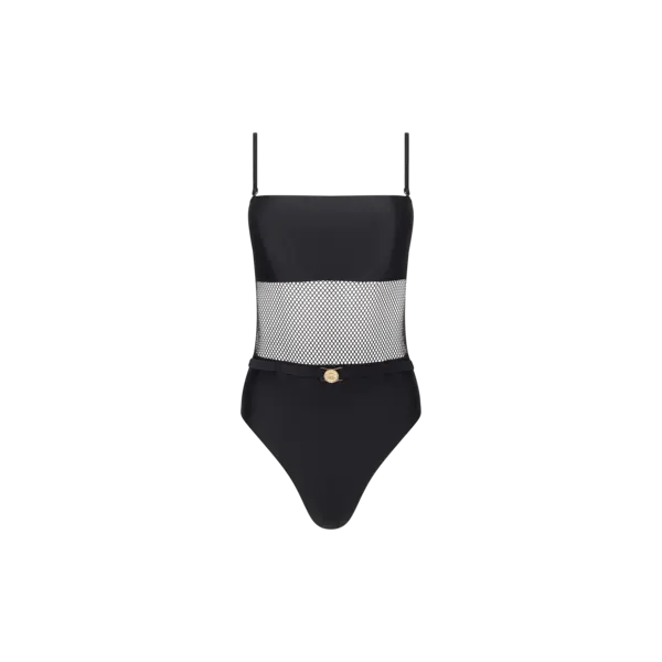 L'Agence Tory Bandeau One-piece Swimsuit - Black Mesh