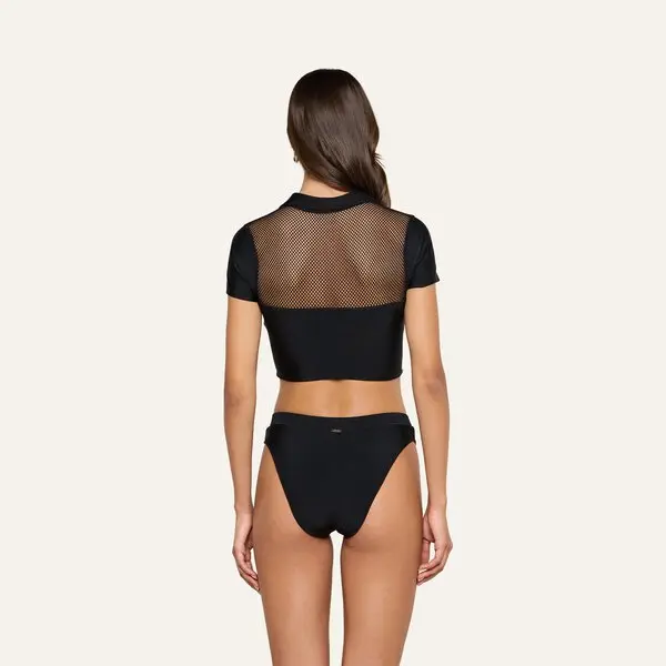 L'Agence Anastasia Swim Top - Black Mesh