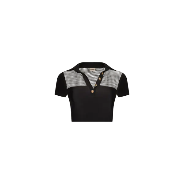 L'Agence Anastasia Swim Top - Black Mesh