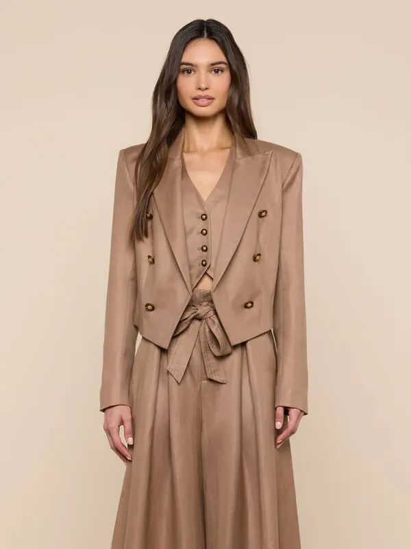 L'Agence Lila Linen-blend Blazer
