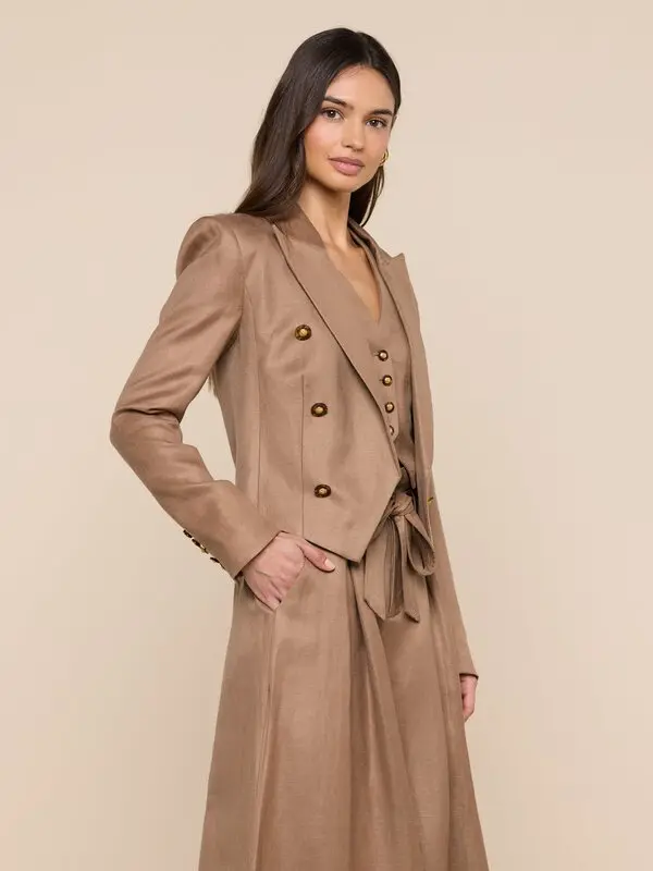 L'Agence Lila Linen-blend Blazer