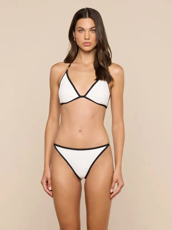 L'Agence Annabelle Bikini Top - White/black Trim