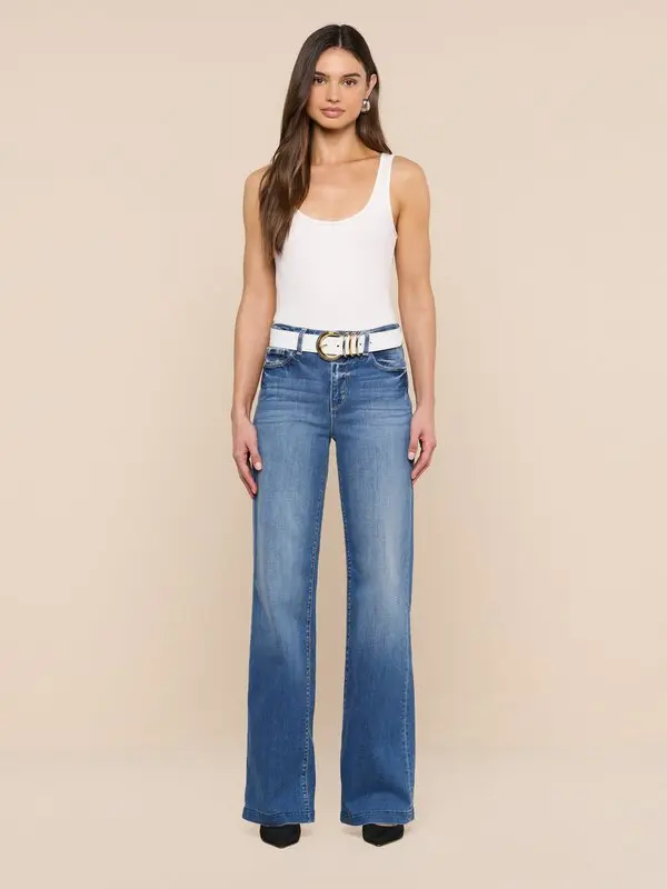 L'Agence Tobar Embossed Leather Belt With Mixed-metal Buckle