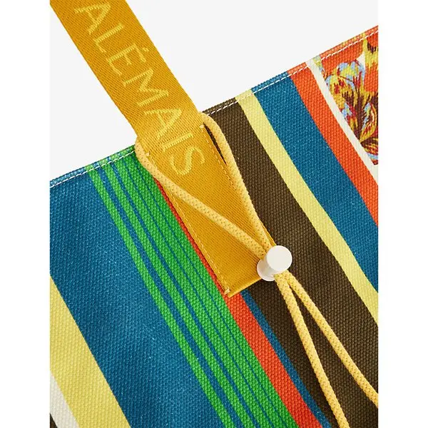 ALEMAIS Cotton-canvas Tote Bag With Floral And Striped Print - Multi