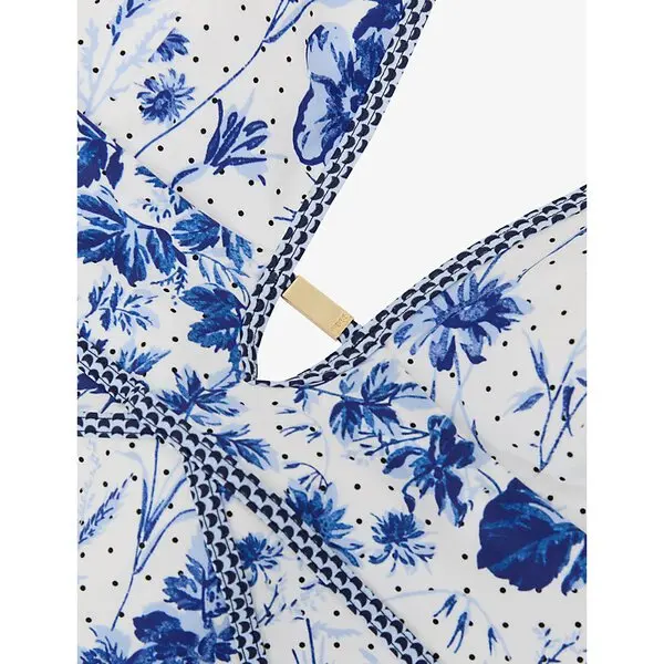 REISS Lucia Halterneck Printed Swimsuit