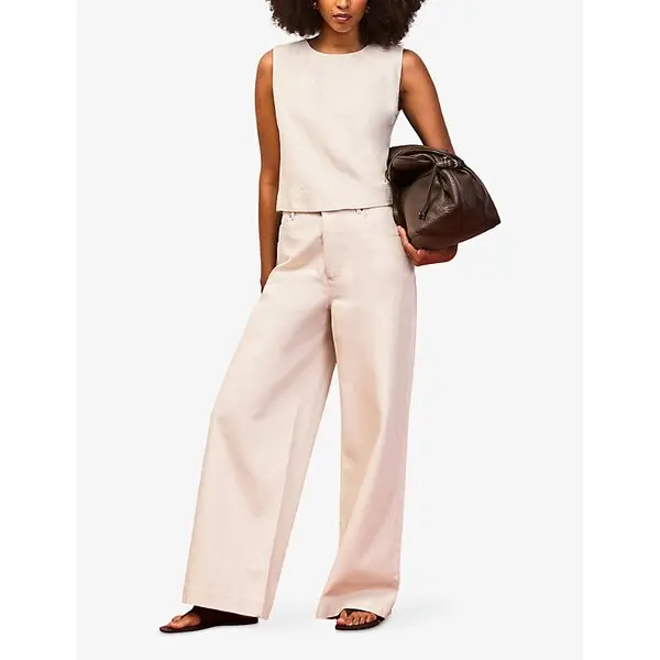 RO&ZO Wide-leg Mid-rise Denim Jeans